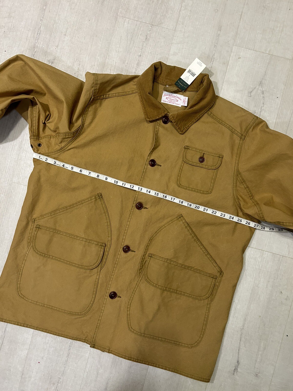 CC Filson Washed Tin Cloth Field Barn Coat Jacket MADE IN USA MENS SIZE ...