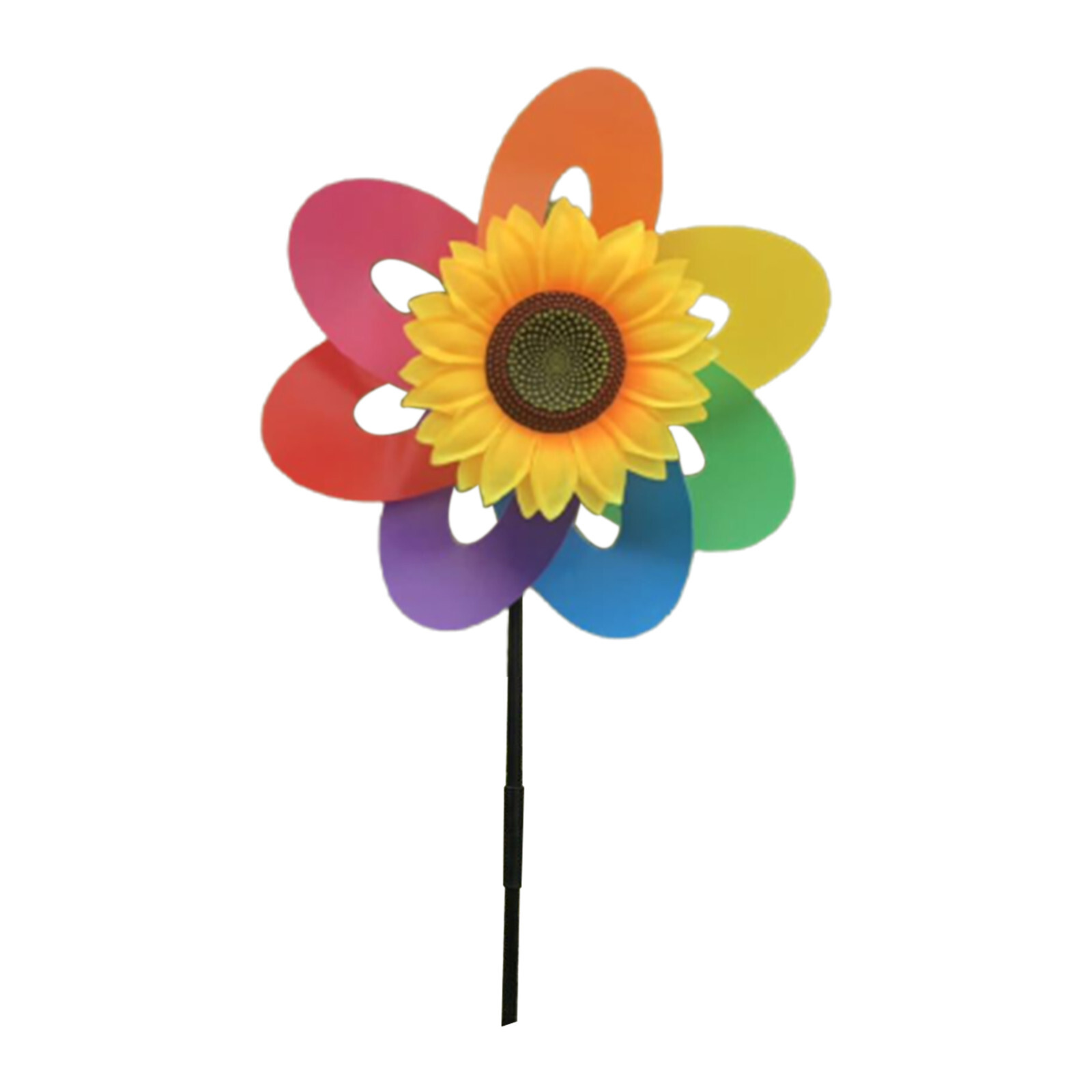 1 Set Windmill Colorful Anti-fade Diy Rainbow Flower Pinwheel Decor ...