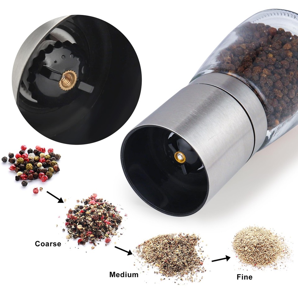 Gulex® Pepper Grinder Pepper Mill, Salt Grinder Refillable,(Single ...