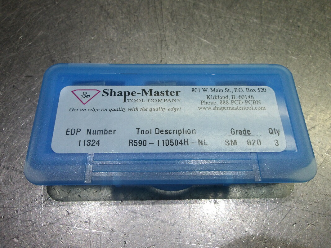 Sharp-Master PCD Tipped R590 Carbide Insert QTY3 R590-110504H-NL SM-820 ...