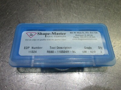 Sharp-Master PCD Tipped R590 Carbide Insert QTY3 R590-110504H-NL SM-820 ...
