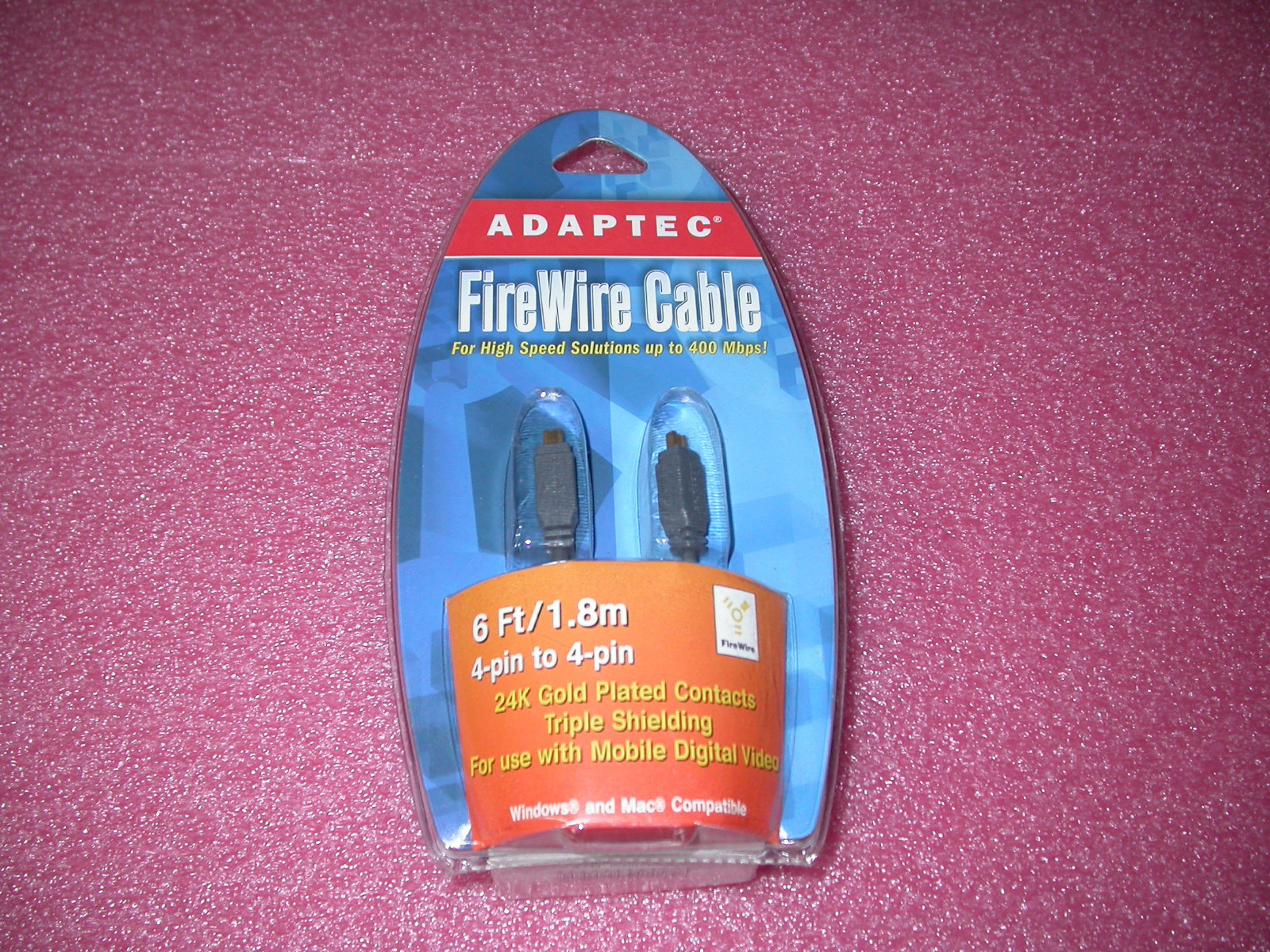 ADAPTEC 6 FT 1.8m 4 TO 4 PINS IEEE 1394 FIREWIRE CABLE 24K GOLD PLATED CONTACTS | eBay