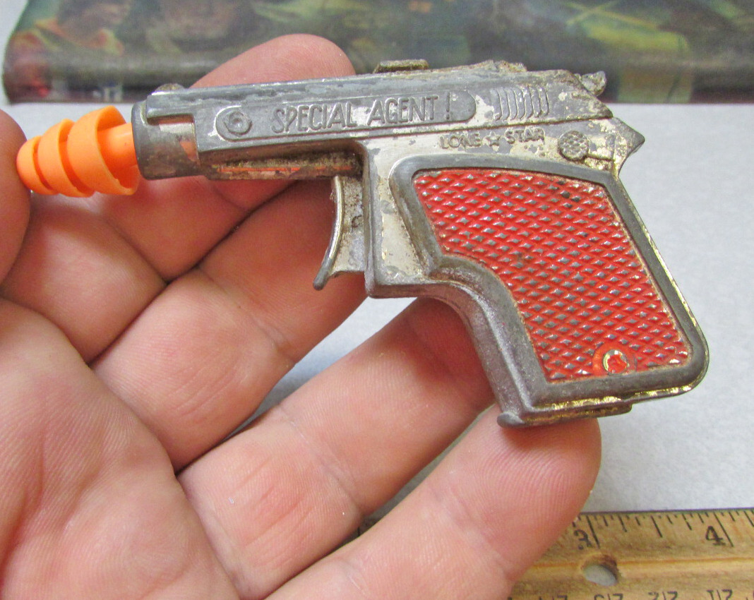 Vintage Cast Iron Kids Cap Gun, Small style, Special Agent, worn ...