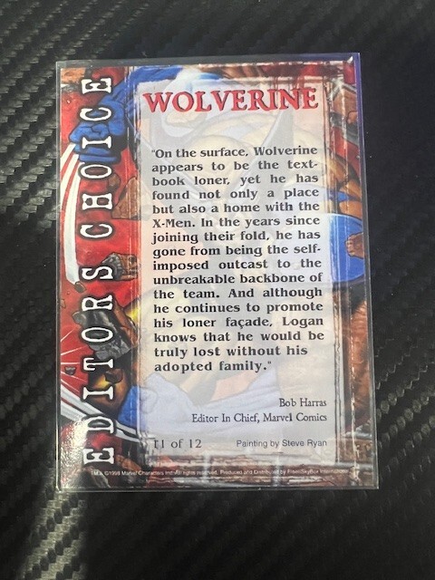 Marvel Creators Collection 1998. Editors Choice #11 Wolverine Insert ...