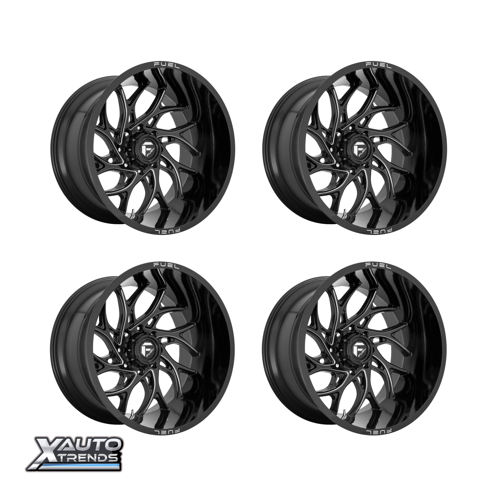 Fuel Off-Road D741 Runner Gloss Black Milled 22X10 6X139.7 -18mm (Set ...