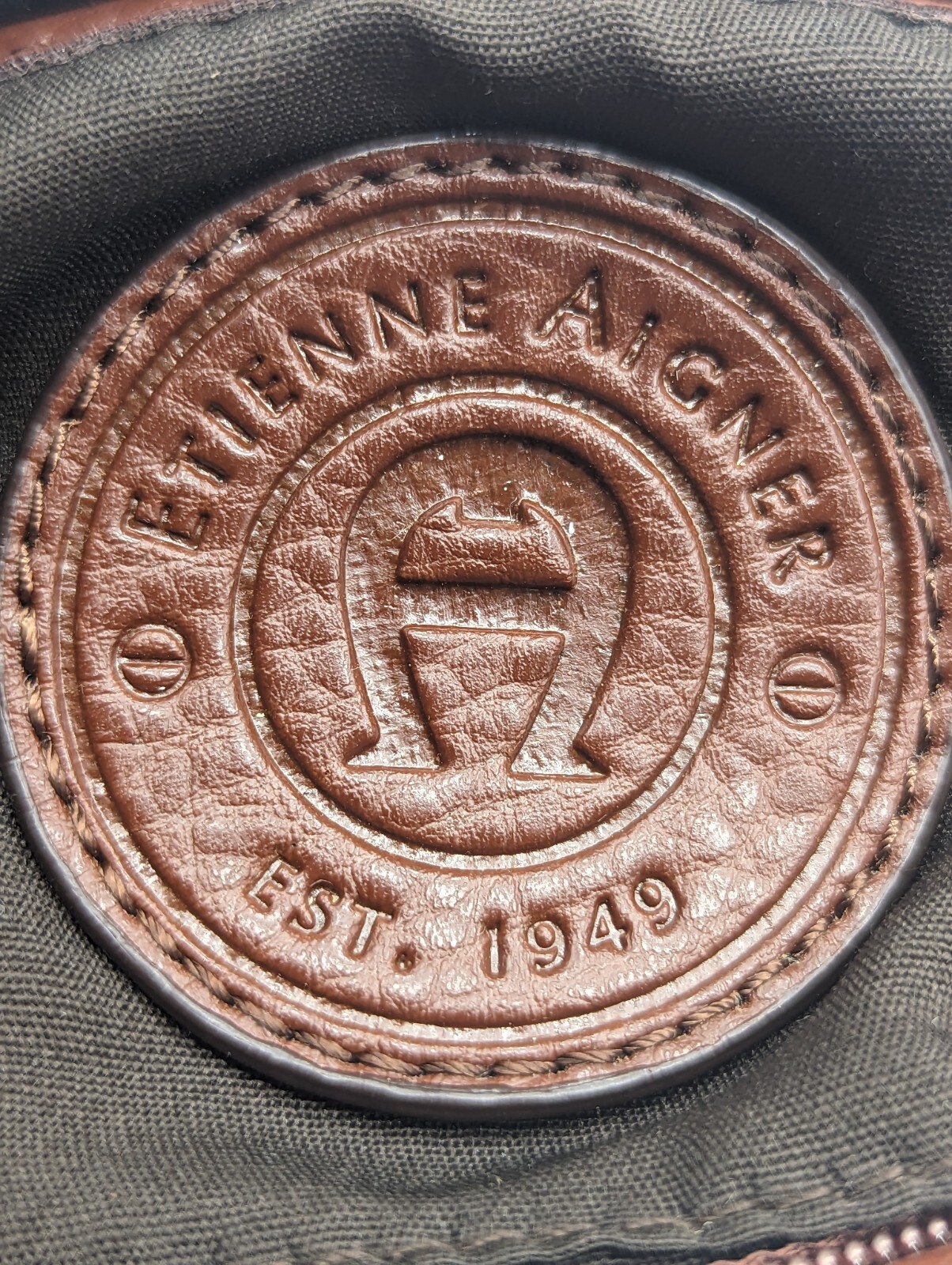 Vtg Etienne Aigner Patchwork Signature Logo Shoulder Bag Purse Brown ...