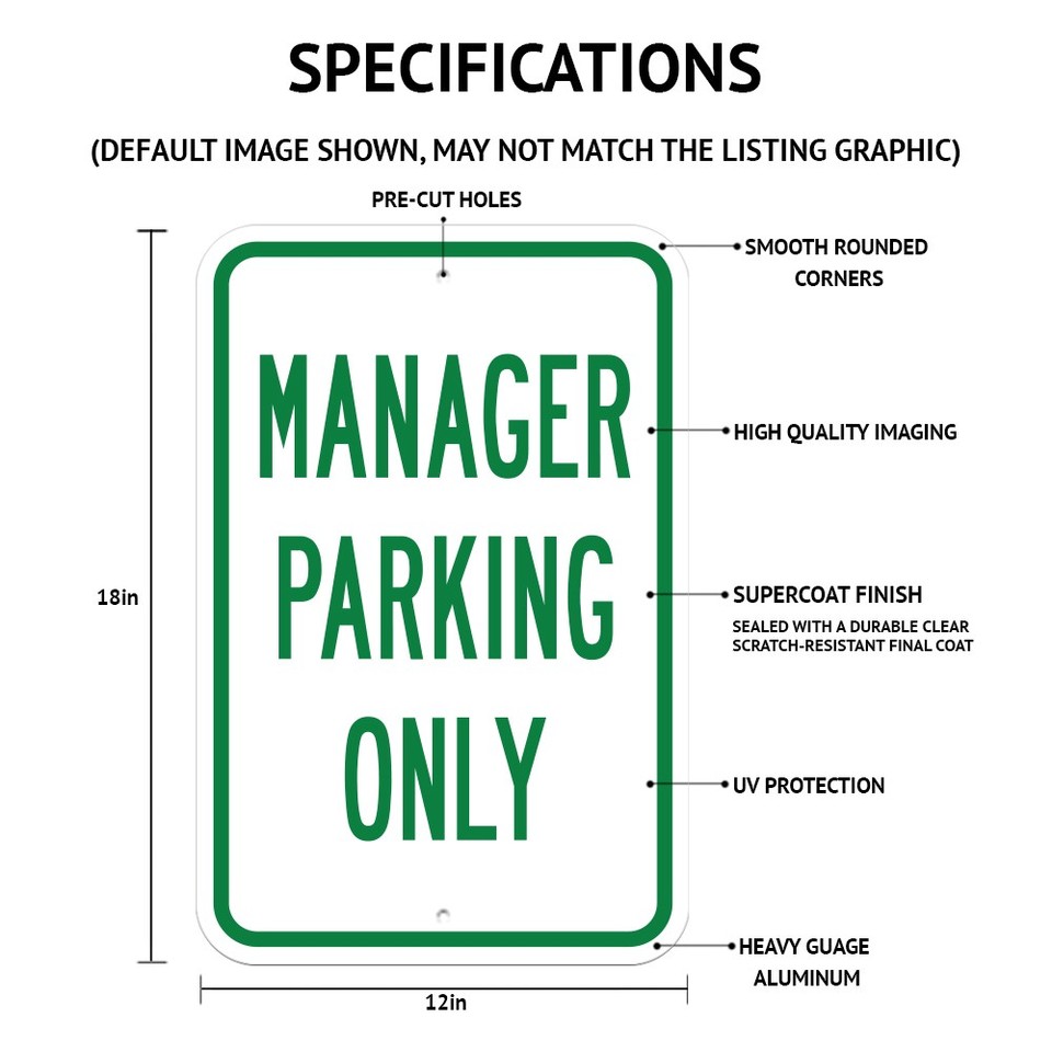 Manager Parking Only Heavy Gauge Aluminum Parking Sign Rust Proof | eBay