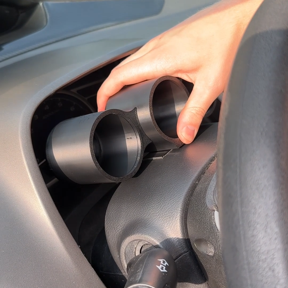 Universal dual gauge pod mount 52mm rail steering column dash low ...