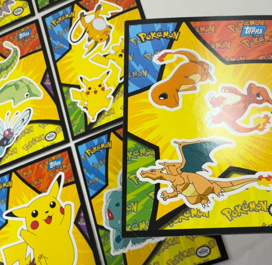 POKEMON THE MOVIE Topps Blue Logo 1999 Complete STICKER CARD SET (18 ...