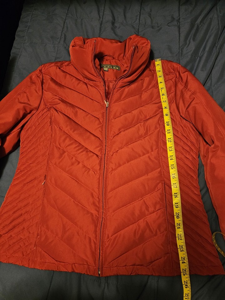 Kenneth Cole Reaction Red Quilted Womens Duck Down Jacket Puffer Coat ...