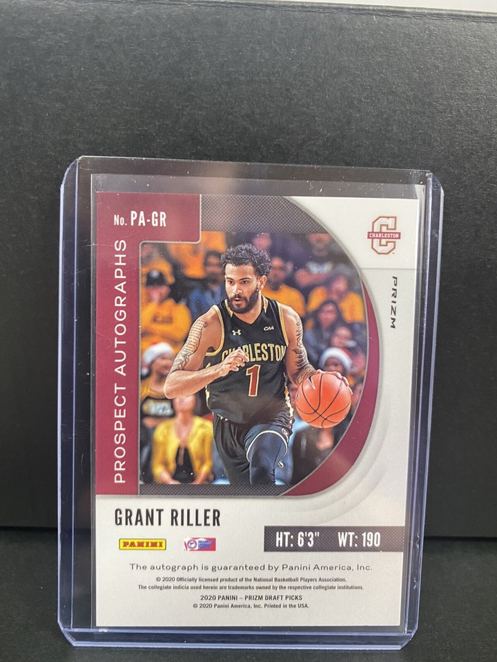 Grant Riller Prizm Rookie Card Red Ice Auto! Charlotte Hornets Draft ...