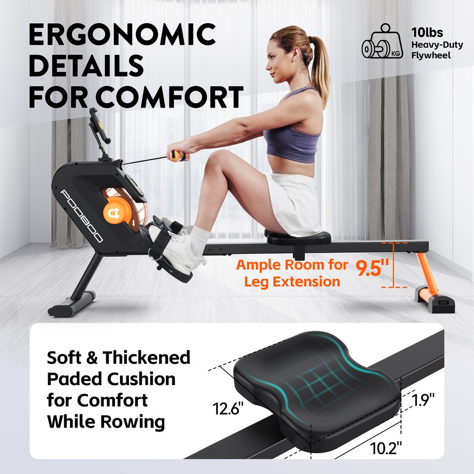 Magnetic Row Rowing Machine Rower 16 Levels Cardio Home Gym Exercise ...