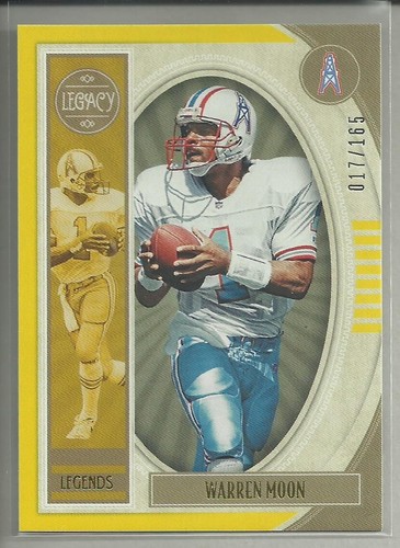Warren Moon 2019 Panini Legacy YELLOW Parallel Card #'d / 165 Houston ...