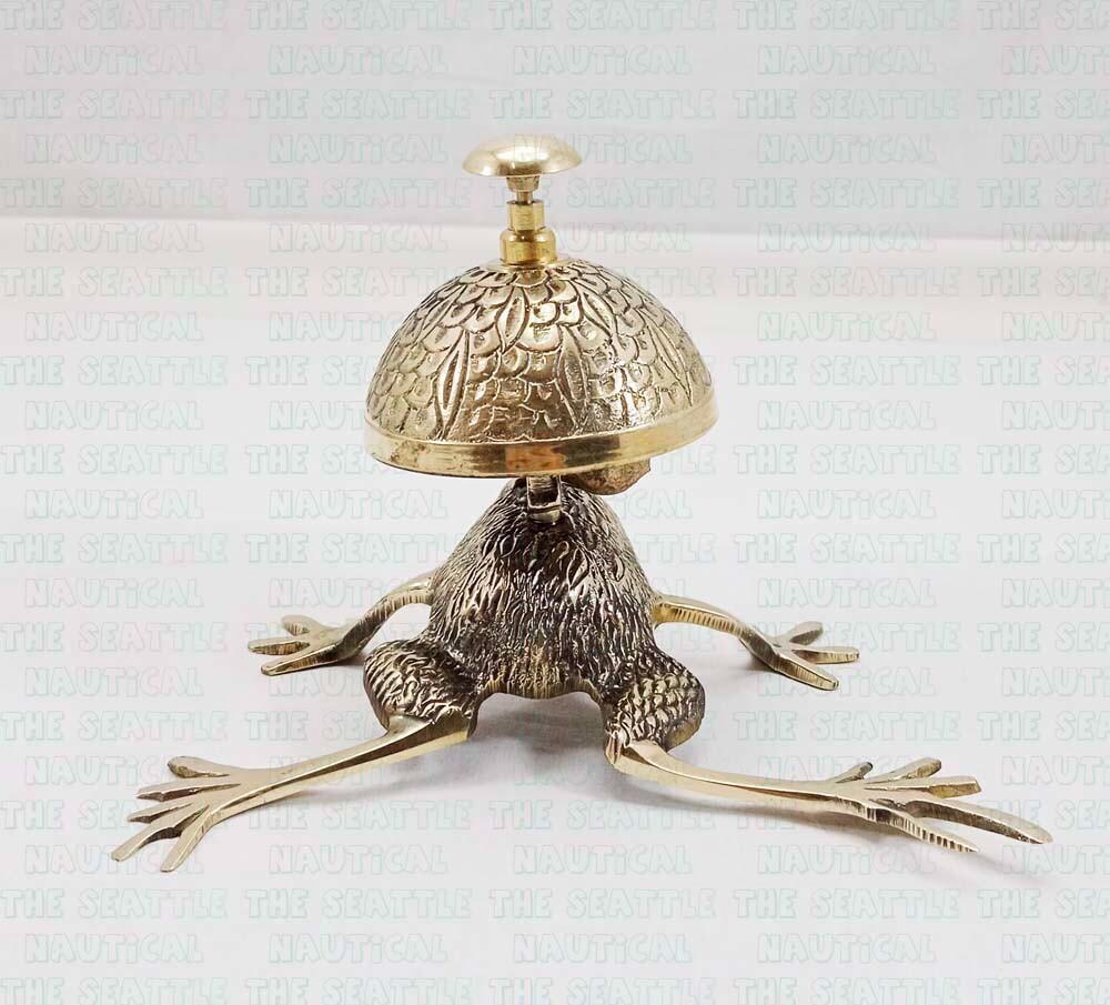 Solid Brass Frog Bell Office Table Desktop Bell Counter Reception Call ...