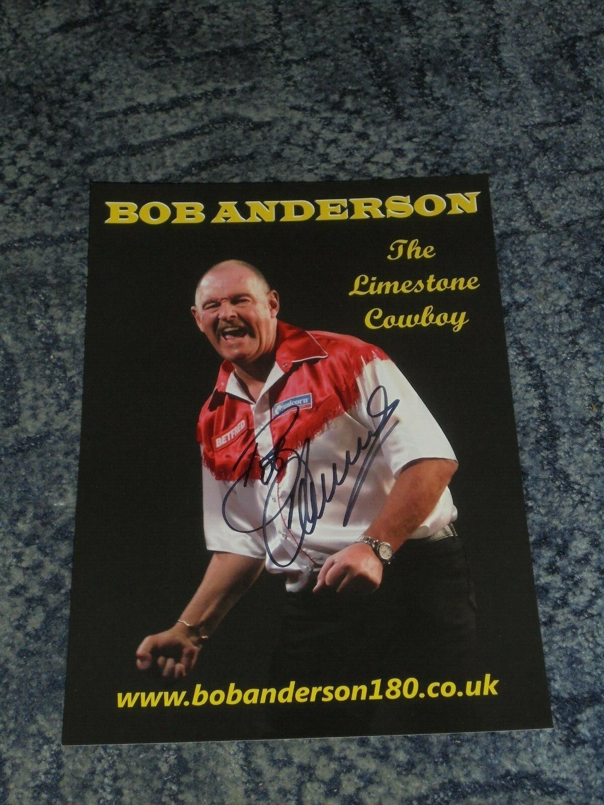 BOB ANDERSON - DARTS LEGEND- - 12x8 CARD PHOTO SIGNED- | eBay UK
