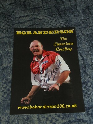 BOB ANDERSON - DARTS LEGEND- - 12x8 CARD PHOTO SIGNED- | eBay UK