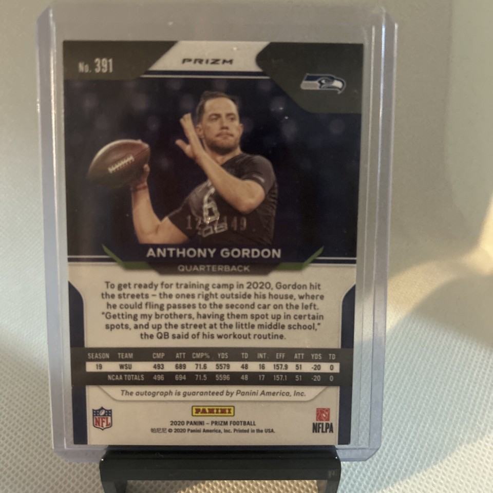 2020 Panini Prizm Anthony Gordon Rookie Auto /149 Seattle Seahawks Red ...