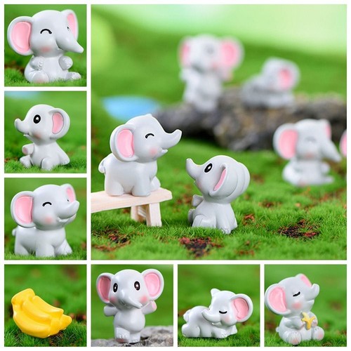Cute Mini Elephant Statues DIY Micro Landscape Decoration Garden | eBay
