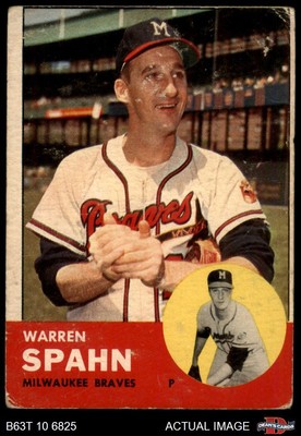 1963 Topps #320 Warren Spahn Braves HOF AUTHENTIC | eBay