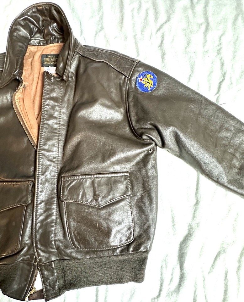 A-2 AVIREX FLYING TIGERS USAF Air Force/Army Flight Bomber Jacket Sz 42 ...