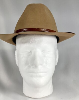 DOBBS Seventh Avenue New York Fedora Hat Sz 7 Men's Tanbark Suede ...