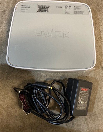 2Wire Gateway 2701-HG-B AT&T Wireless DSL Modem Router WiFi w/ Power ...