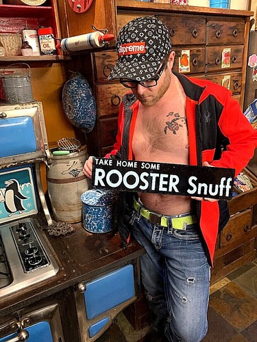 Vintage Rooster Snuff Chew Tobacco Tin Metal Sign Copenhagen 20.5 by 4 ...