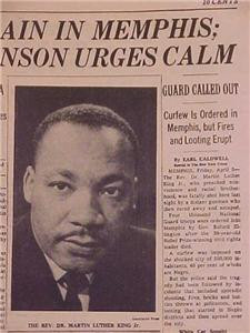 VINTAGE NEWSPAPER HEADLINES ~ DR MARTIN LUTHER KING DEATH MLK SHOT ...