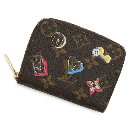 Louis Vuitton Monogram Love Lock Zippy Coin Purse Pink M64118 Used ...