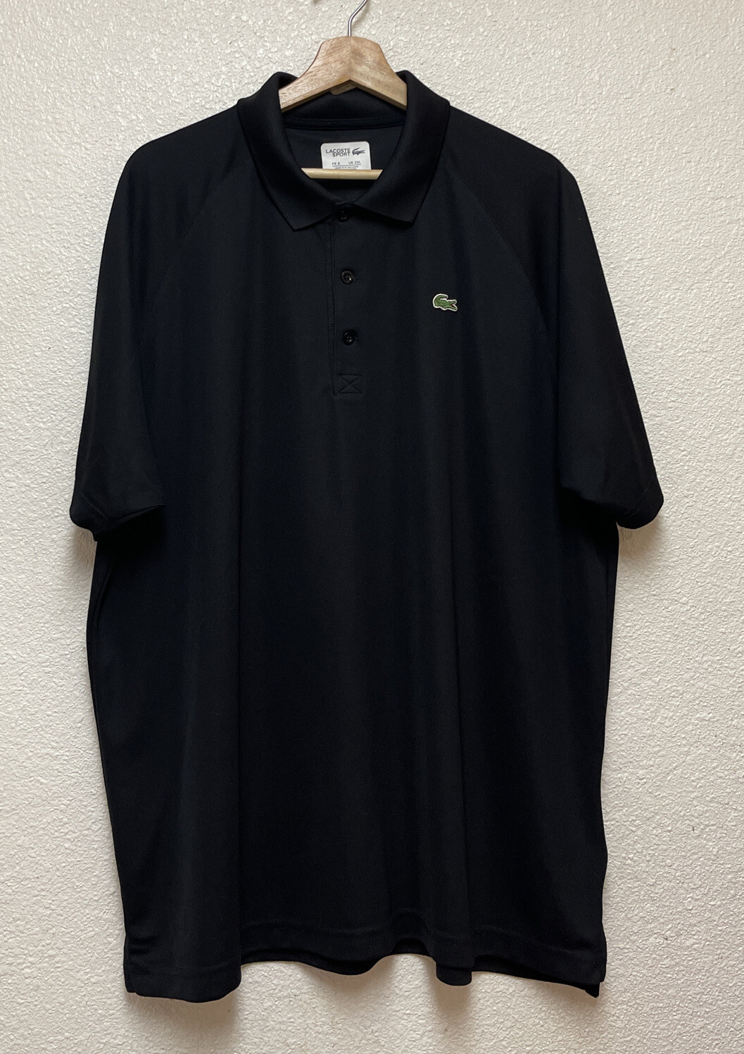 Lacoste Sport Black Pique Cotton Crocodile Polo Shirt Mens Sz 3XL | eBay
