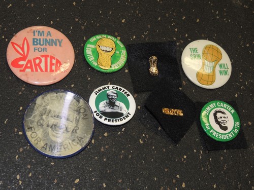 Lot of Political Buttons Pins Jimmy Carter Peanut Vari Vue Lenticular ...