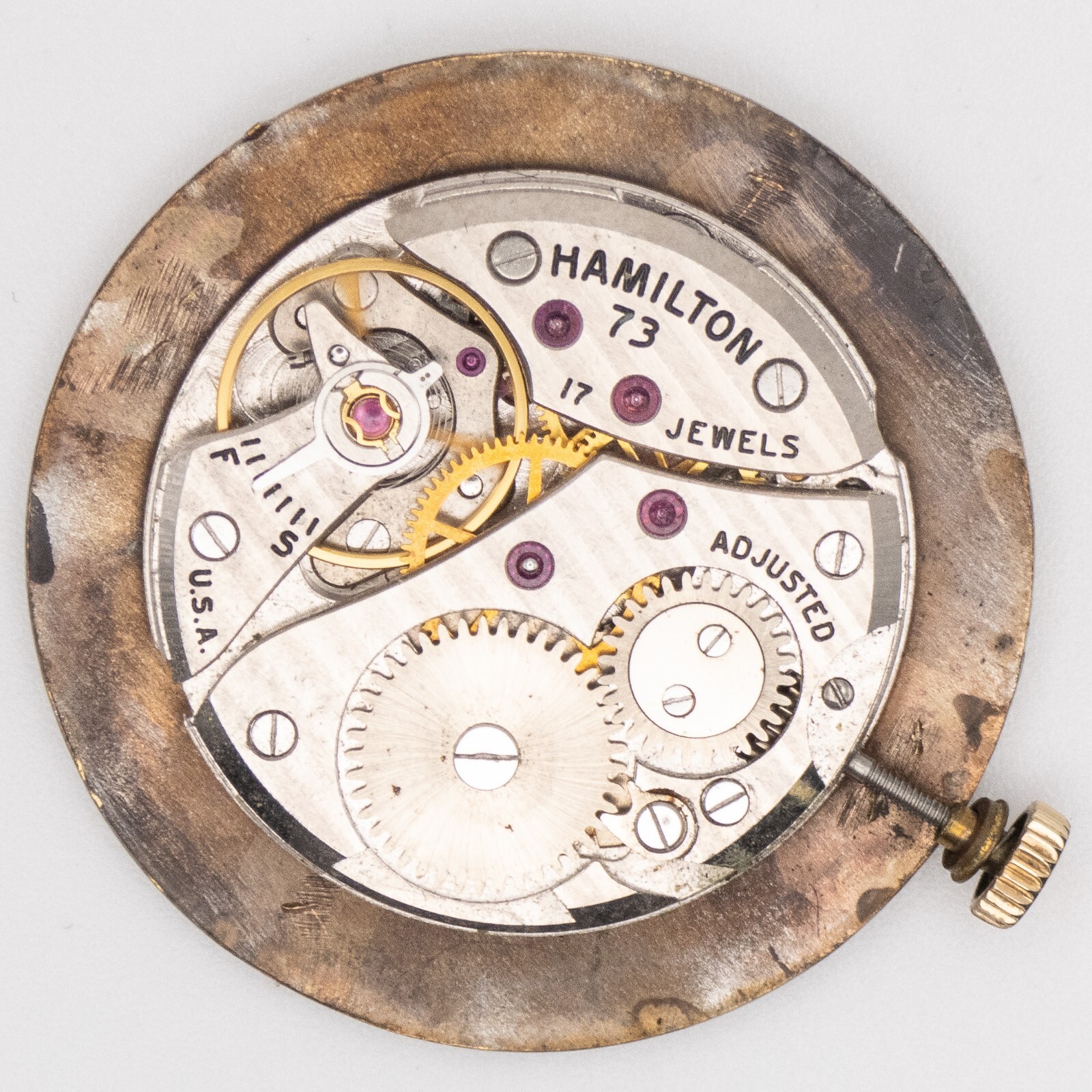 Vintage Hamilton 730 17-Jewel Wristwatch Movement, Factory Misprint ...