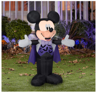 3.5' Inflatable LED Halloween Mickey Mouse In Vampire Costume Yard ...