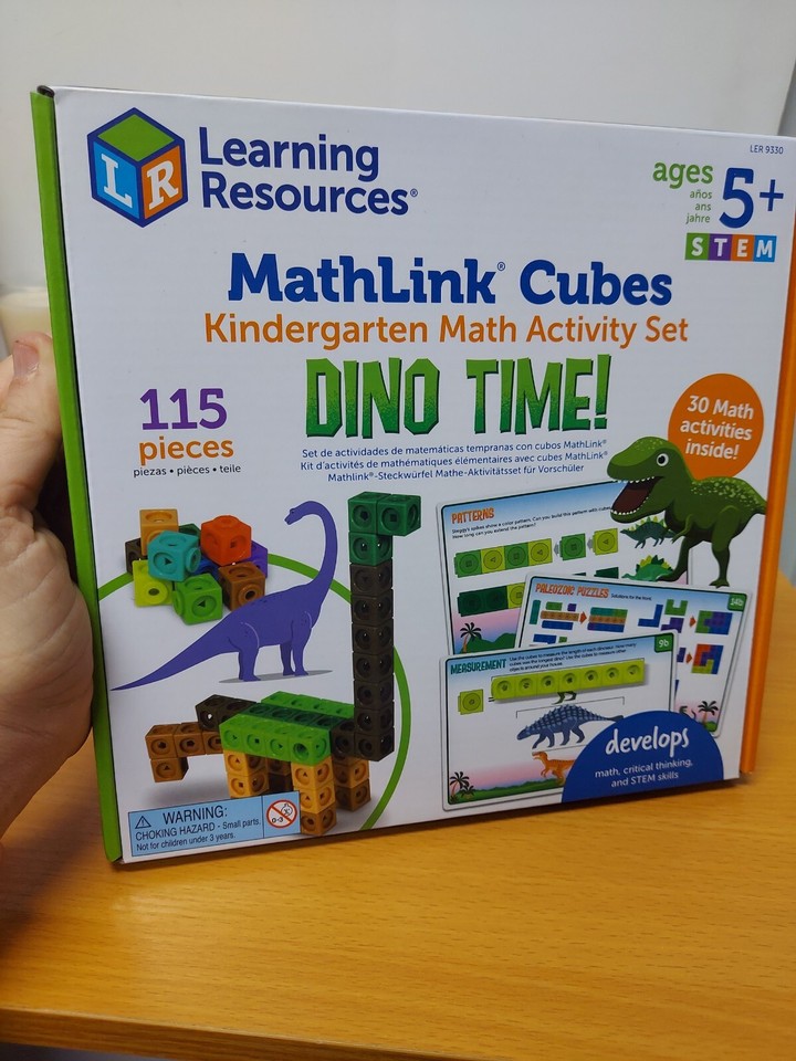 Learning Resources MathLink Cubes Kindergarten Math Activity Set: Dino ...