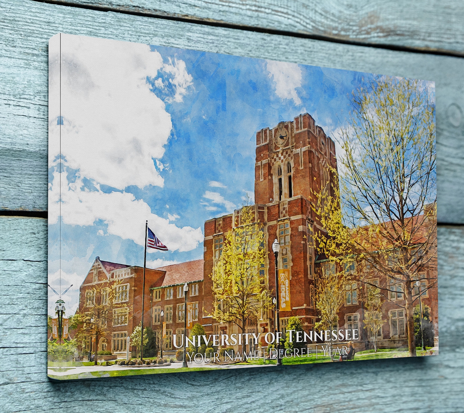 University of Tennessee watercolor, Graduation gift, UT Knoxville ...