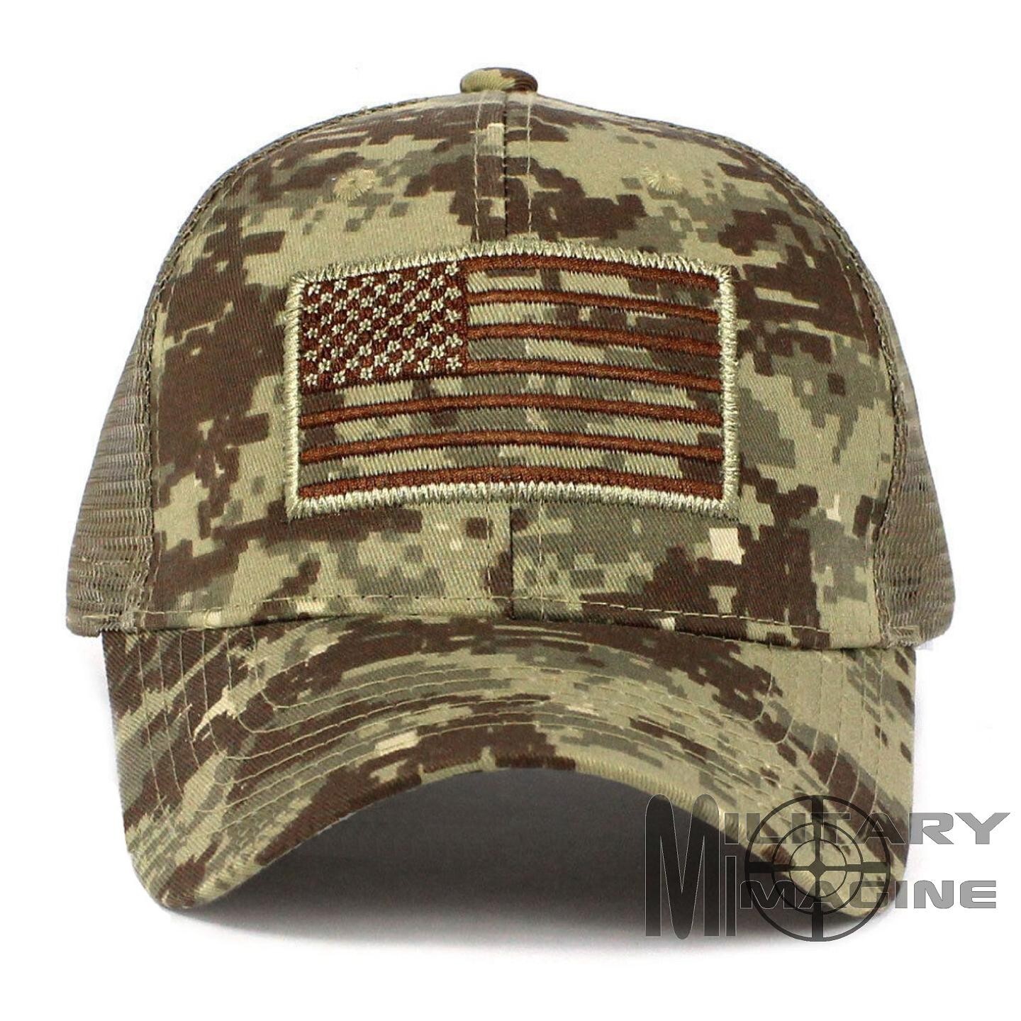 US Flag hat cap Mesh MARPAT Desert Digital Tactical Operator Snapback ...
