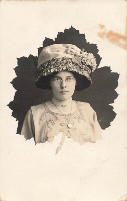 LP77 LP77 Woman wearing Basket Style Hat 1912 RPPC Postcard | eBay