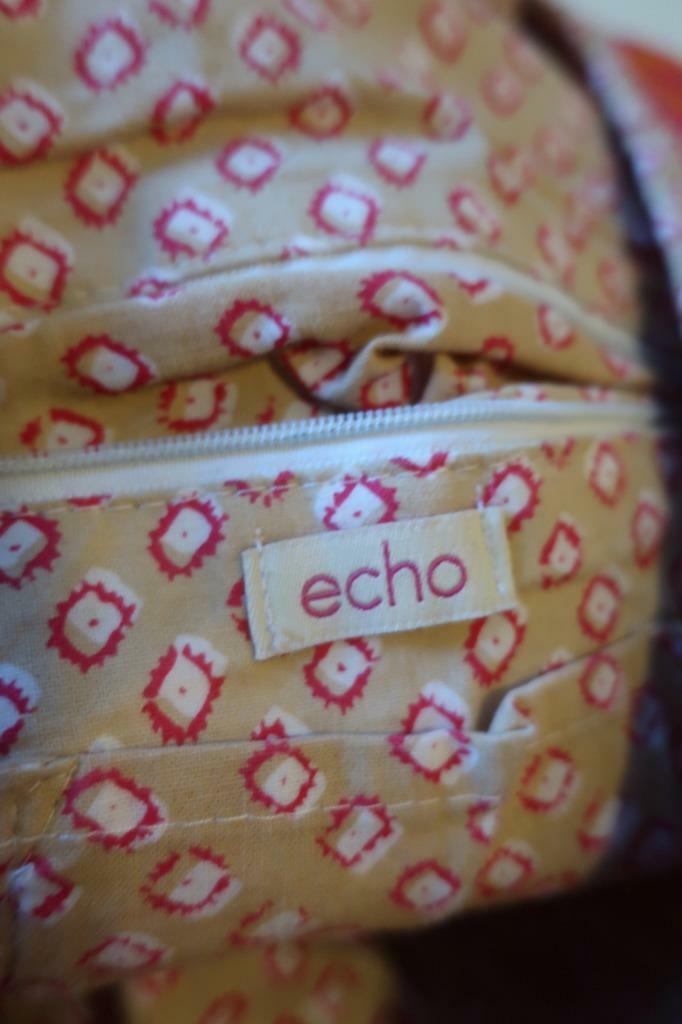 WOMENS ECHO PINK, BEIGE ORANGE PATTERN DESIGN SHOULDE… - Gem