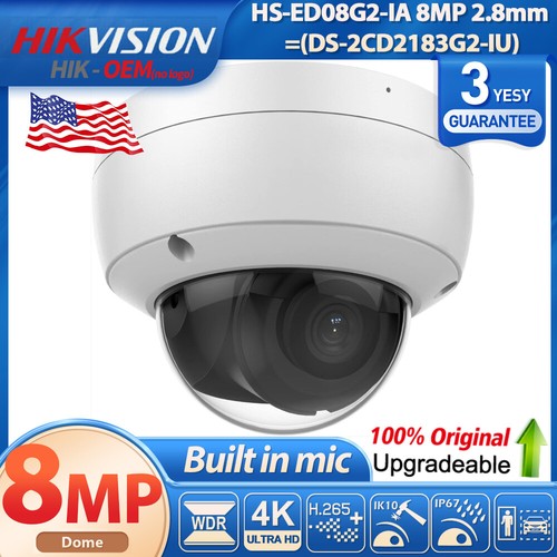 US Hikvision OEM 4K Built-in Mic IP Camera DS-2CD2183G2-IU POE 8MP IR ...