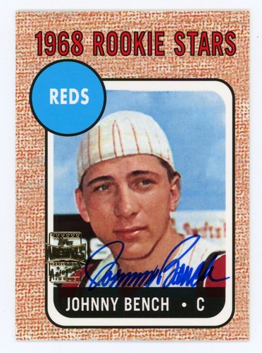 2001 Topps Archives Johnny Bench Auto 1968 Rookie Reprint SP /50 HOF ...