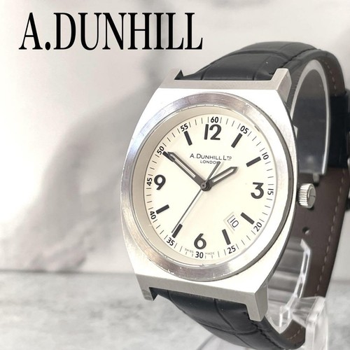 Alfred Dunhill Mens Quartz Watch Black Leather Strap Date Display Three ...