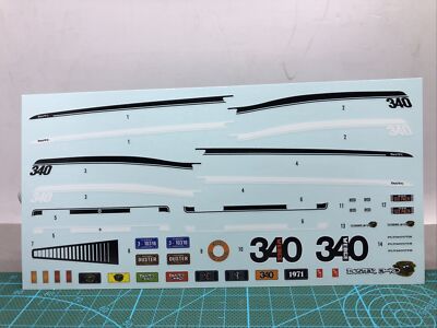 71 Plymouth Duster 340 Six Pack Decal Sheet FOB AMT 1:25 Serch LBR ...