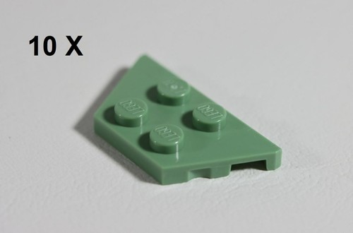 LEGO® Sand Green Wedge, Plate 2 x 4 [10 Pieces] ID 51739 | eBay Australia