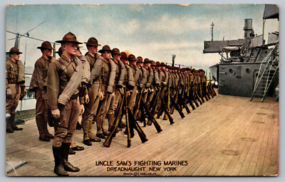 Postcard Uncle Sam’s Fighting Marines Dreadnaught, New York D1 | eBay