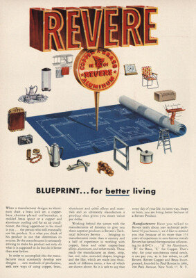 1955 Revere Copper + Brass: Blueprint for Better Living Vintage Print ...