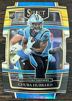 Chuba Hubbard Rookie RC Prizm Green/Yellow Concourse Die-Cut 2021 ...
