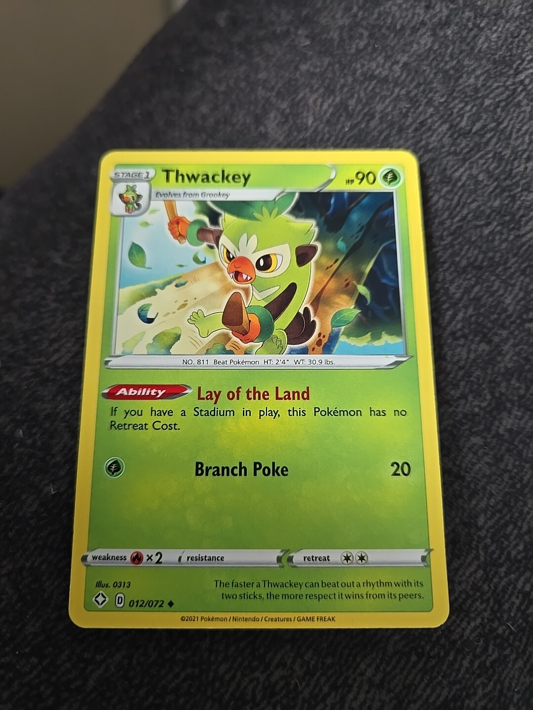 Pokémon TCG Thwackey Shining Fates 012/072 Regular Uncommon | eBay