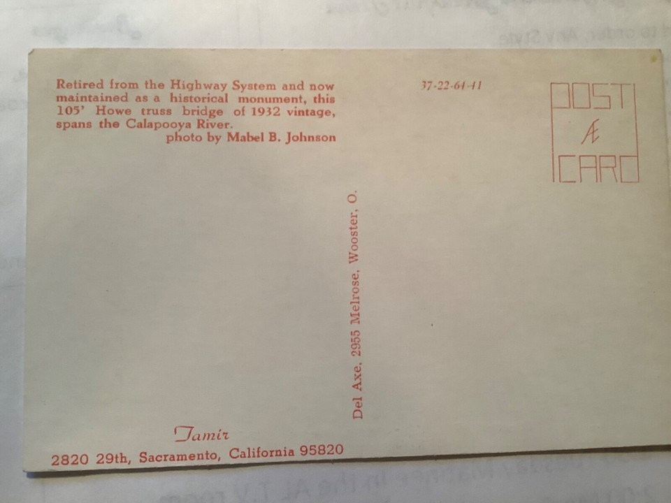 Crawfordsville Oregon~Linn County~Howe Truss Covered Bridge Postcard | eBay