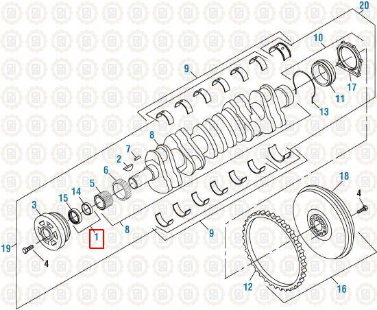 Front Crank Seal Kit for International Dt466e Dt466. Pai# 436005 Ref ...