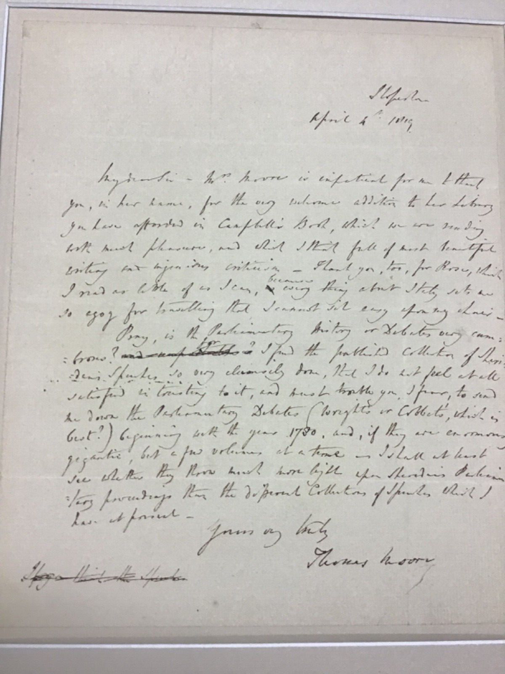 Thomas Moore Signed Letter With Envelope & Calligraphy | eBay